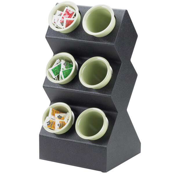 Cal-Mil 1016-6 Black 6-Cylinder Vertical Flatware / Condiment Display