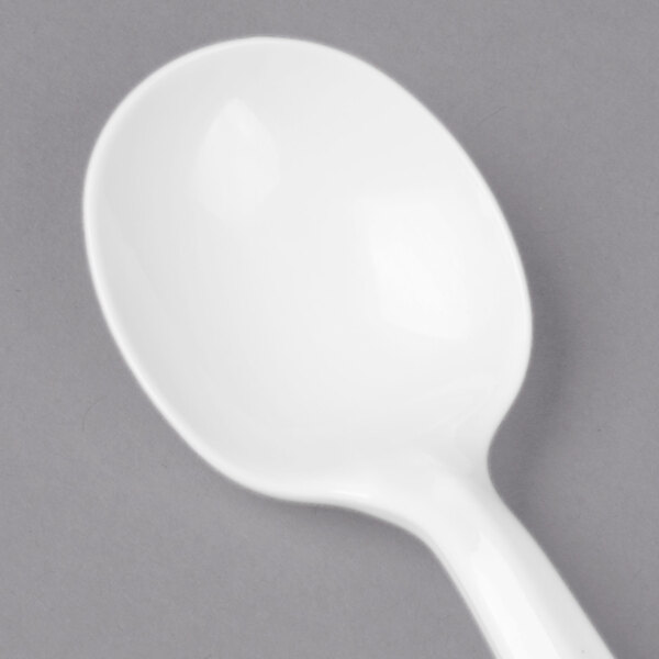 Dart SU6BW Medium Weight White Plastic Soup Spoon - 1000/Case