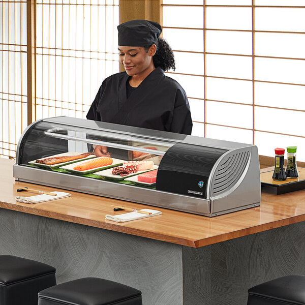 Hoshizaki HNC-120BA-R-SLH Curved Glass Refrigerated Sushi Display Case ...