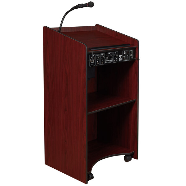 Oklahoma Sound 6010-MY/LWM-7 Mahogany Finish Aristocrat Lectern with ...
