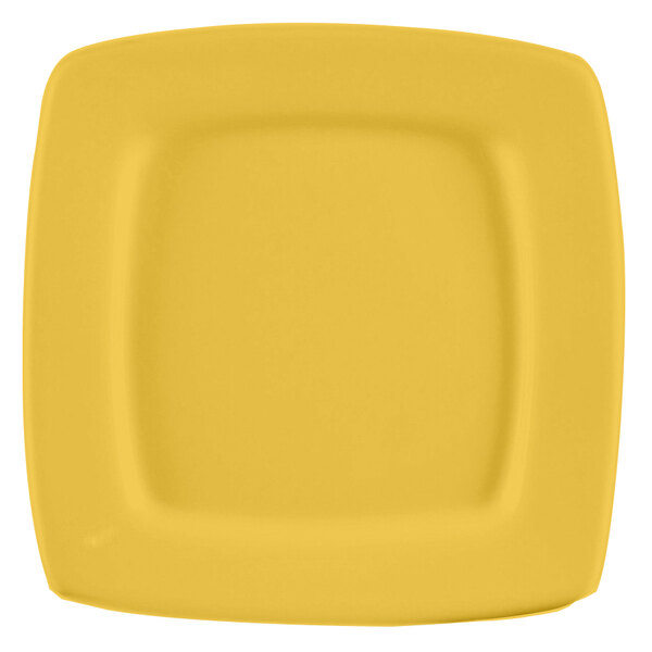 CAC R-S8QYW Clinton Color 8 7/8" Yellow Square in Square Plate - 24/Case