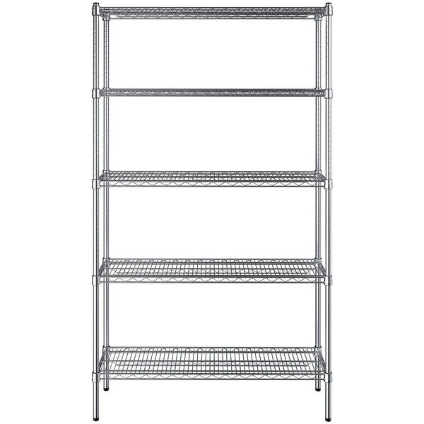 Regency 14" x 42" x 74" NSF Chrome Wire 5-Shelf Kit