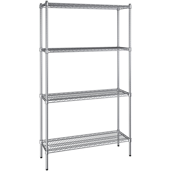 Regency 14" x 42" NSF Chrome Wire 4-Shelf Kit with 74" Posts