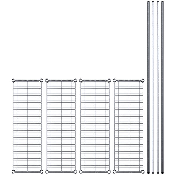 Regency 14" x 42" NSF Chrome Wire 4-Shelf Kit with 74" Posts