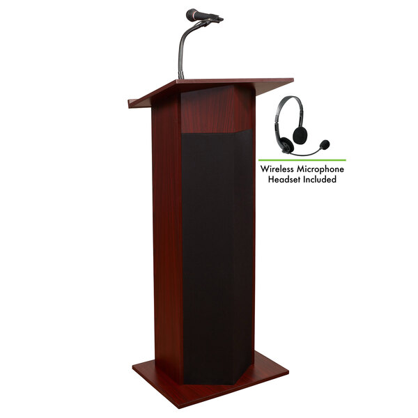 Oklahoma Sound 111PLS-MY/LWM-7 Mahogany Power Plus Lectern with Sound ...