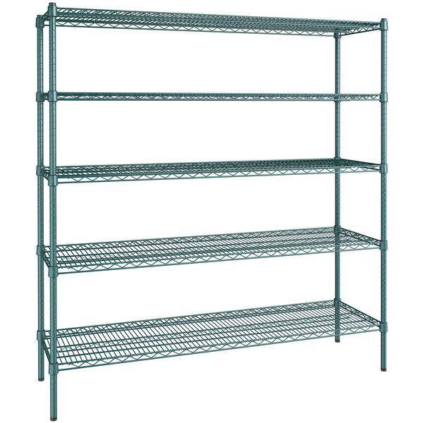 Regency 18" x 60" x 64" NSF Green Epoxy 5-Shelf Kit