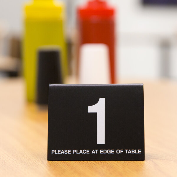 Cal-Mil 234-13 3 1/2" x 3" Black / White Double-Sided Number Table ...