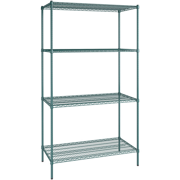 Regency 24" x 48" NSF Green Epoxy 4-Shelf Kit with 86" Posts