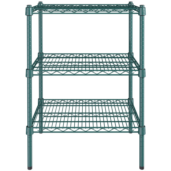 Regency 18" x 24" x 34" NSF Green Epoxy 3-Shelf Kit