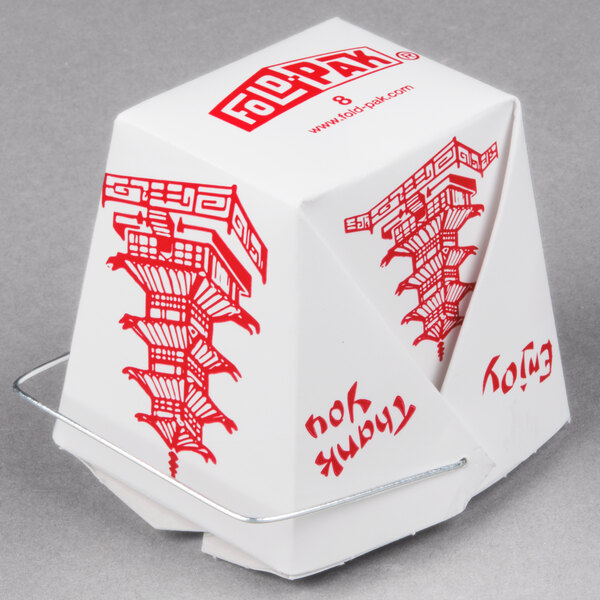 Fold-Pak 08WHPAGODM 8 oz. Pagoda Chinese / Asian Paper Take-Out ...