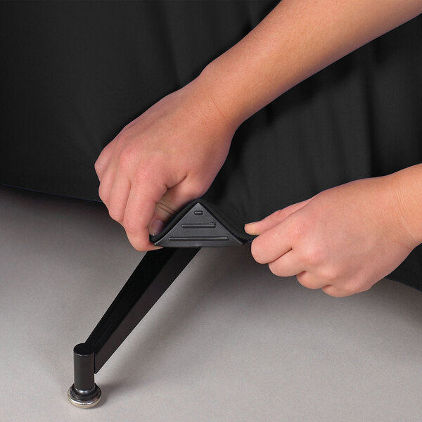 Snap Drape BS630014 Budget Stretch 72" x 30" Black Spandex Table Cover