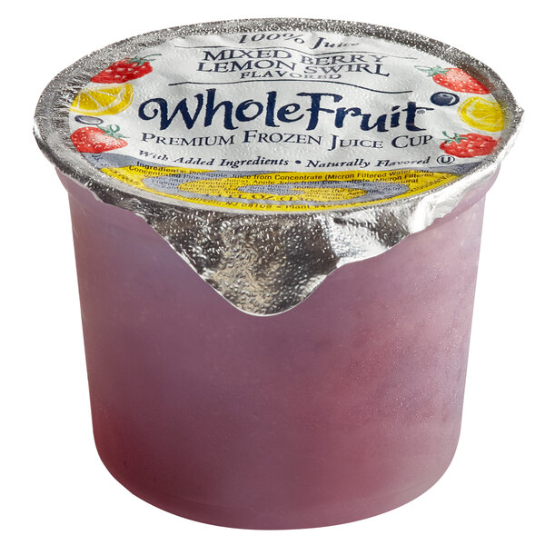 Whole Fruit 4 oz. Frozen Mixed Berry & Lemon Swirl Cup - 96/Case