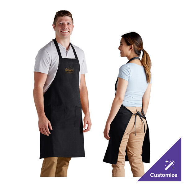 Choice Black Bib Apron (34"L x 30"W): Shop WebstaurantStore