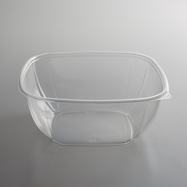 Fineline 15160L-CL Super Bowl Plus 160 oz. Clear Square PET Plastic ...