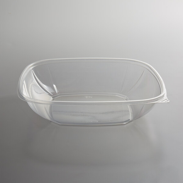 Fineline 15080L-CL Super Bowl Plus 80 oz. Clear Square PET Plastic Bowl ...