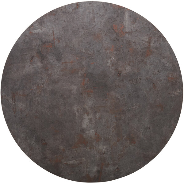 BFM Seating Relic Rustic Copper 30" Round Melamine Table Top with ...