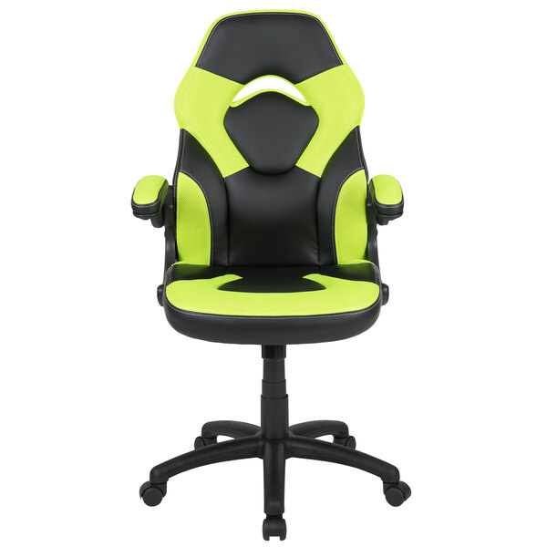 Flash Furniture CH-00095-GN-GG High-Back Neon-Green LeatherSoft Swivel ...