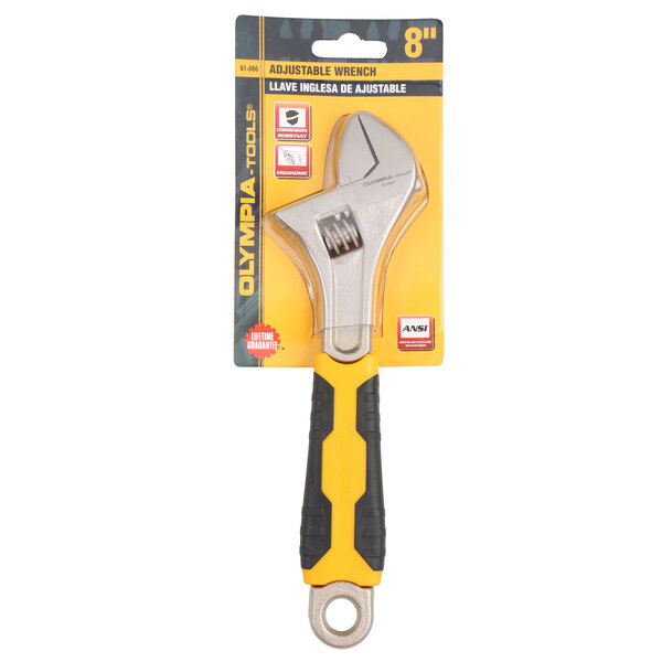 Olympia Tools 01-080 8" Adjustable Wrench with Molded Handle