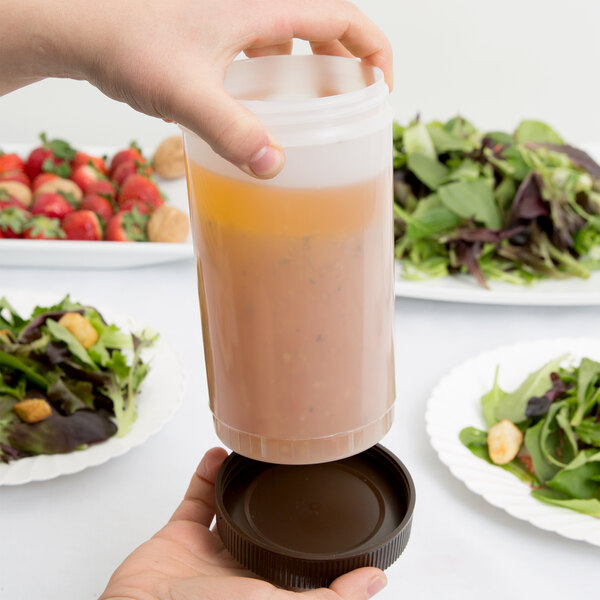 Carlisle PS601N01 Store 'N Pour 1 Qt. White Container with Brown Spout ...