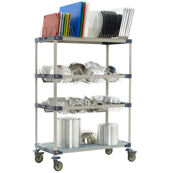 Metro MAX4-PR48VX3 MetroMax 4 Mobile Four Tier Tray Drying Rack - 24" x ...