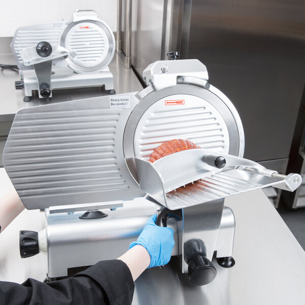 Avantco Manual Gravity Feed Meat Slicer for Deli Meat