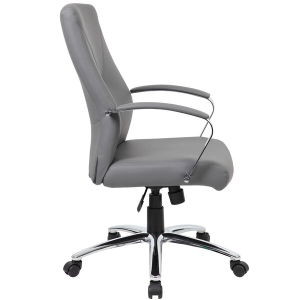 Boss B10101-GY Gray LeatherPlus Executive Chair