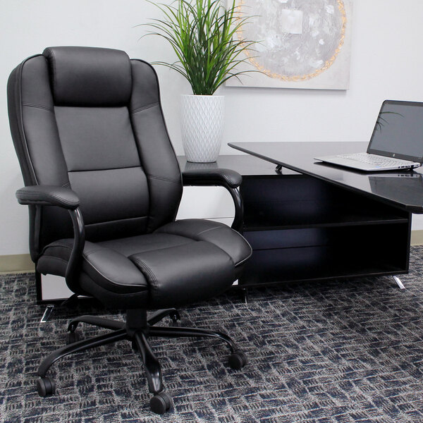 Boss B992 BK Black LeatherPlus Heavy Duty Executive Chair Boss B992 BK Black LeatherPlus Heavy Duty Executive Chair