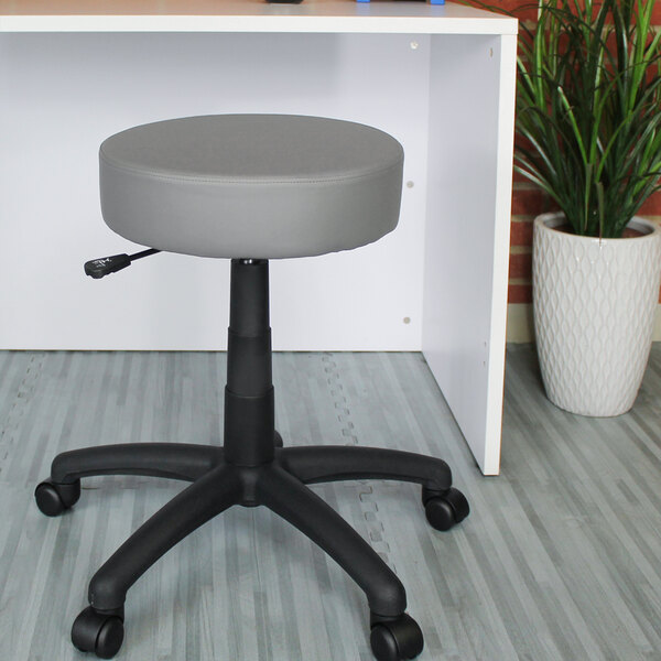 Boss Office B210-VGY Gray Vinyl DOT Stool
