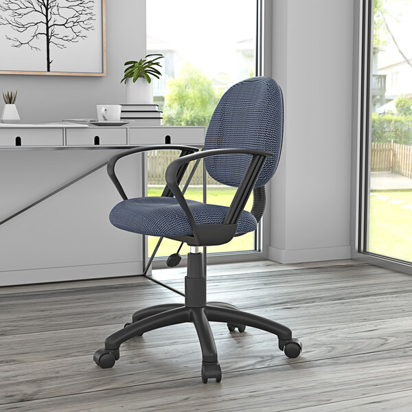 Boss B317-BE Blue Tweed Perfect Posture Deluxe Office Task Chair with ...