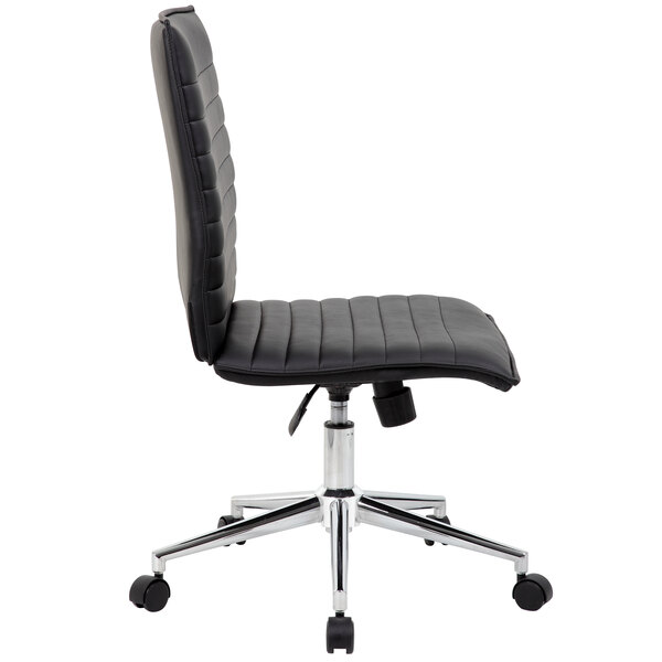 Boss B9534C-BK Black Vinyl Armless Hospitality Task Chair
