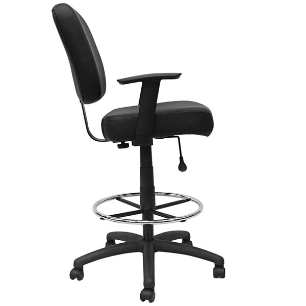 Boss B1681-BK Black CaressoftPlus Heavy-Duty Oversized Drafting Stool ...