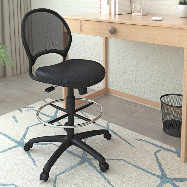 Boss B16215 Black Mesh Drafting Stool