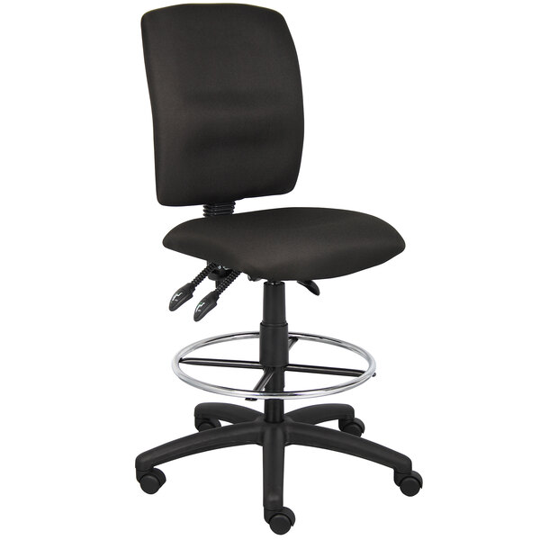 Boss B1635-BK Black Multi-Function Fabric Drafting Stool