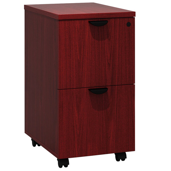 Boss N149-M Mahogany Laminate Mobile Pedestal Letter File Cabinet with ...