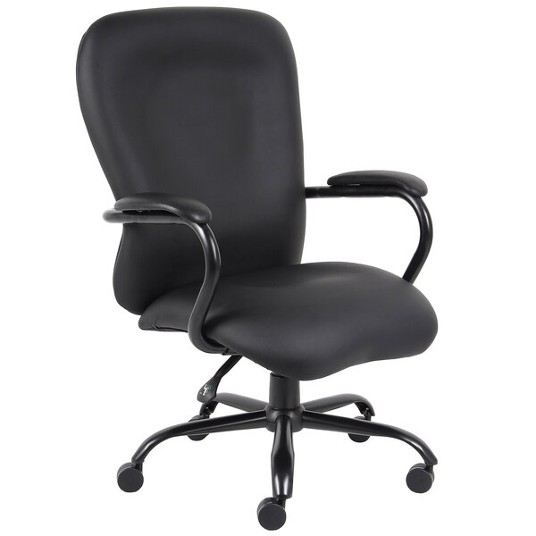 Boss B990-CP Black CaressoftPlus Heavy Duty Chair