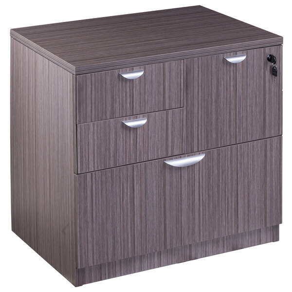 Boss N114-DW Driftwood Laminate Combination Lateral File Cabinet - 31 ...