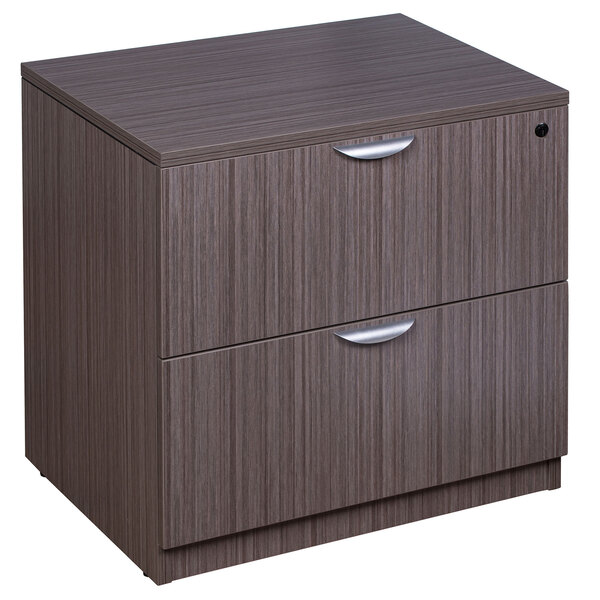 Boss N112-DW Driftwood Laminate Two Drawer Lateral File Cabinet - 31" x ...