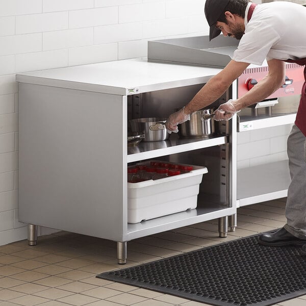 Regency 30" x 36" 16 Gauge Type 304 Stainless Steel Enclosed Base Table ...