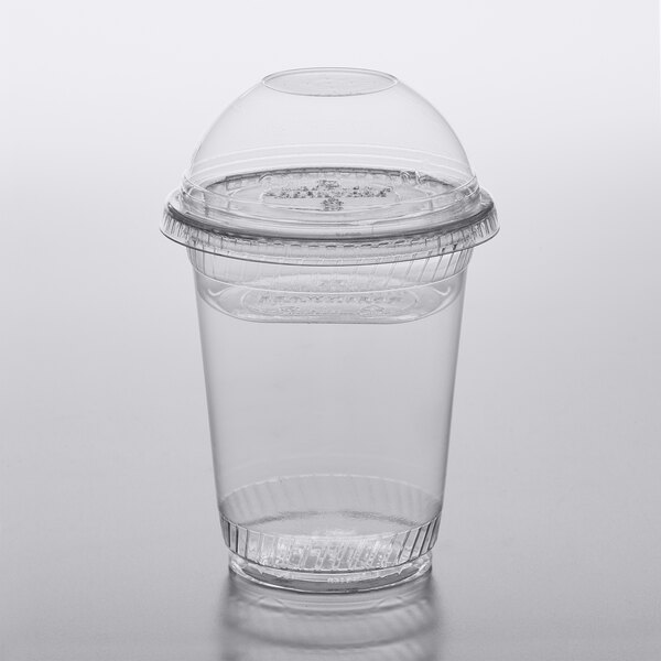 Fabri-Kal Greenware 12 oz. Compostable Clear Plastic Parfait Cup with 4 ...