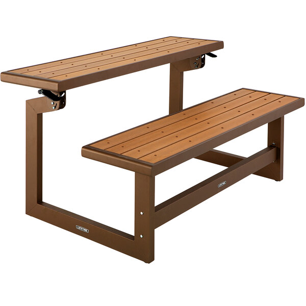 Lifetime 60139 Brown Convertible Bench / Table