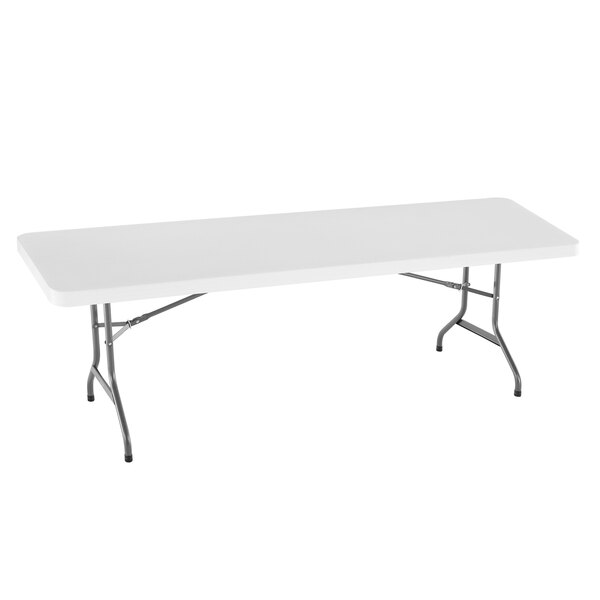 Lifetime 22980 96" x 30" White Granite Plastic Folding Table