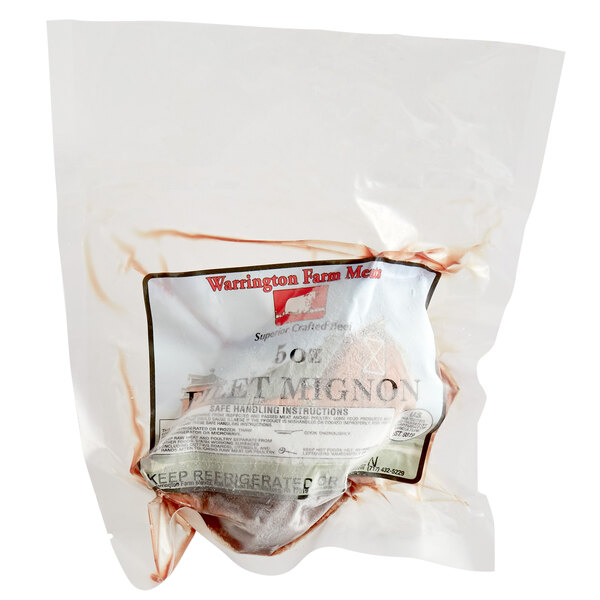 Warrington Farm Meats 5 oz. Frozen Filet Mignon Steak - 32/Case