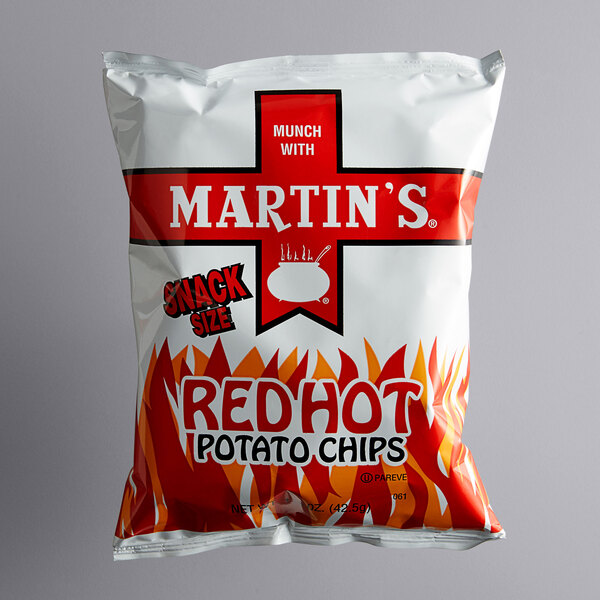 Martin's 1.5 oz. Bag of Red Hot Chips - 42/Case