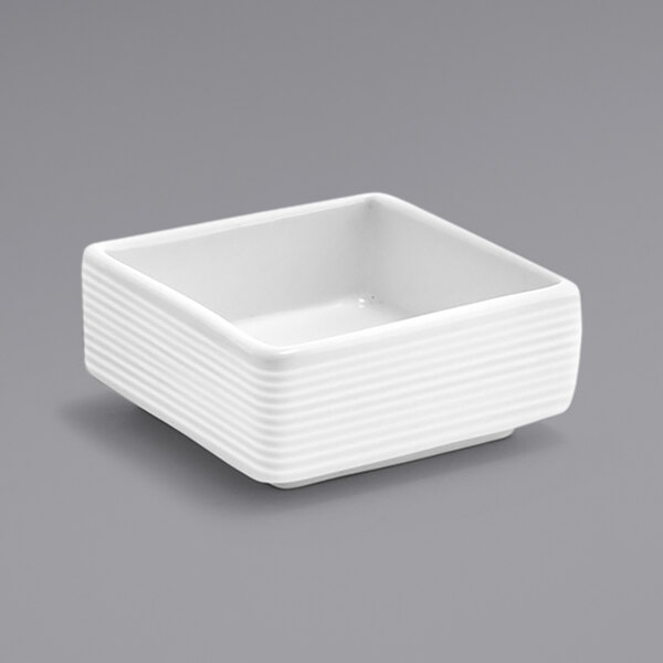 Front of the House TSH007WHP23 Spiral 3 oz. Superwhite Square Ribbed ...