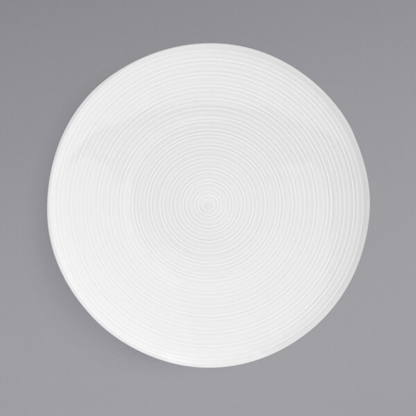 Front of the House DDP048WHP22 Spiral 10 1/2" White Round Porcelain ...