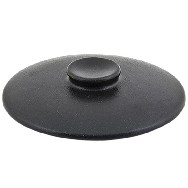 Front of the House DLI132BKC21 Kiln 6 1/4" Black Round Stoneware Lid ...