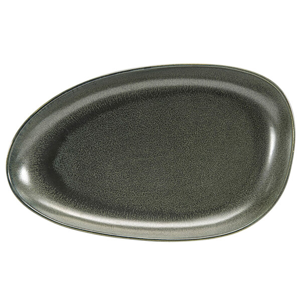 Front of the House DDP062DGP22 Kiln 11" x 7" Sage Oval Porcelain Plate ...