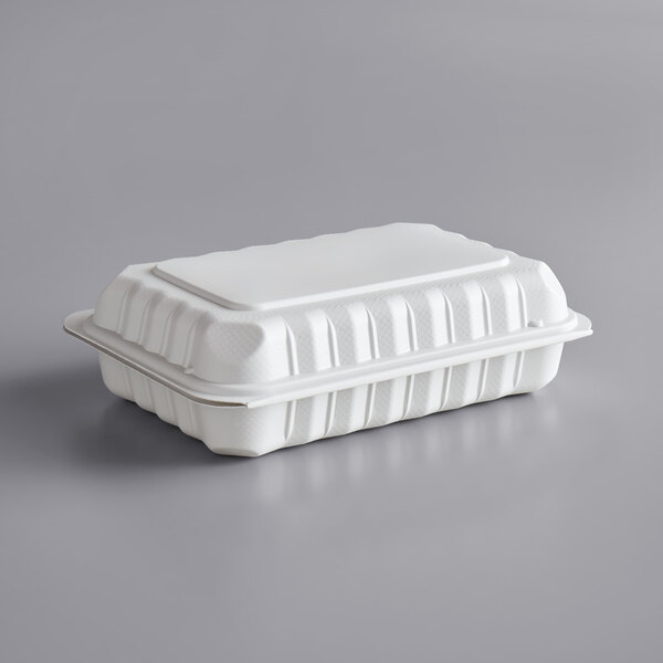 Microwaveable White Plastic Mineral Take-Out Containers