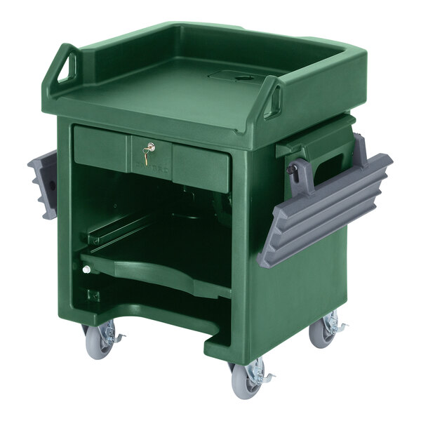 Cambro VCSWRHD519 Green Versa Cart with Dual Tray Rails and Heavy Duty ...