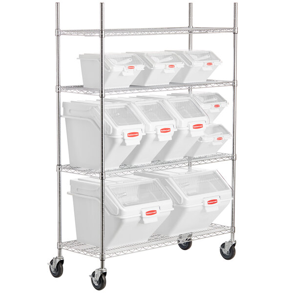 Rubbermaid 18" x 48" Ingredient Bin Shelving Kit with 10 Shelf ...